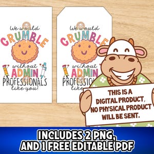 Administrative Professionals Cookie Tag Printable, Admin Cookie Tag ...