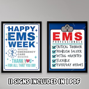 EMS Week Signs Printable Bundle, Ems Week Gifts, Ems Appreciation ...