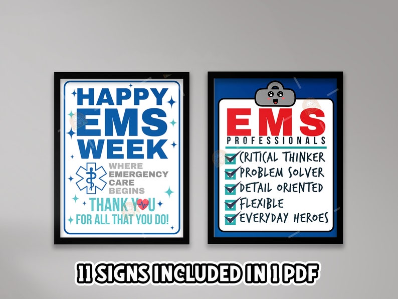 EMS Week Signs Printable Bundle, Ems Week Gifts, Ems Appreciation ...