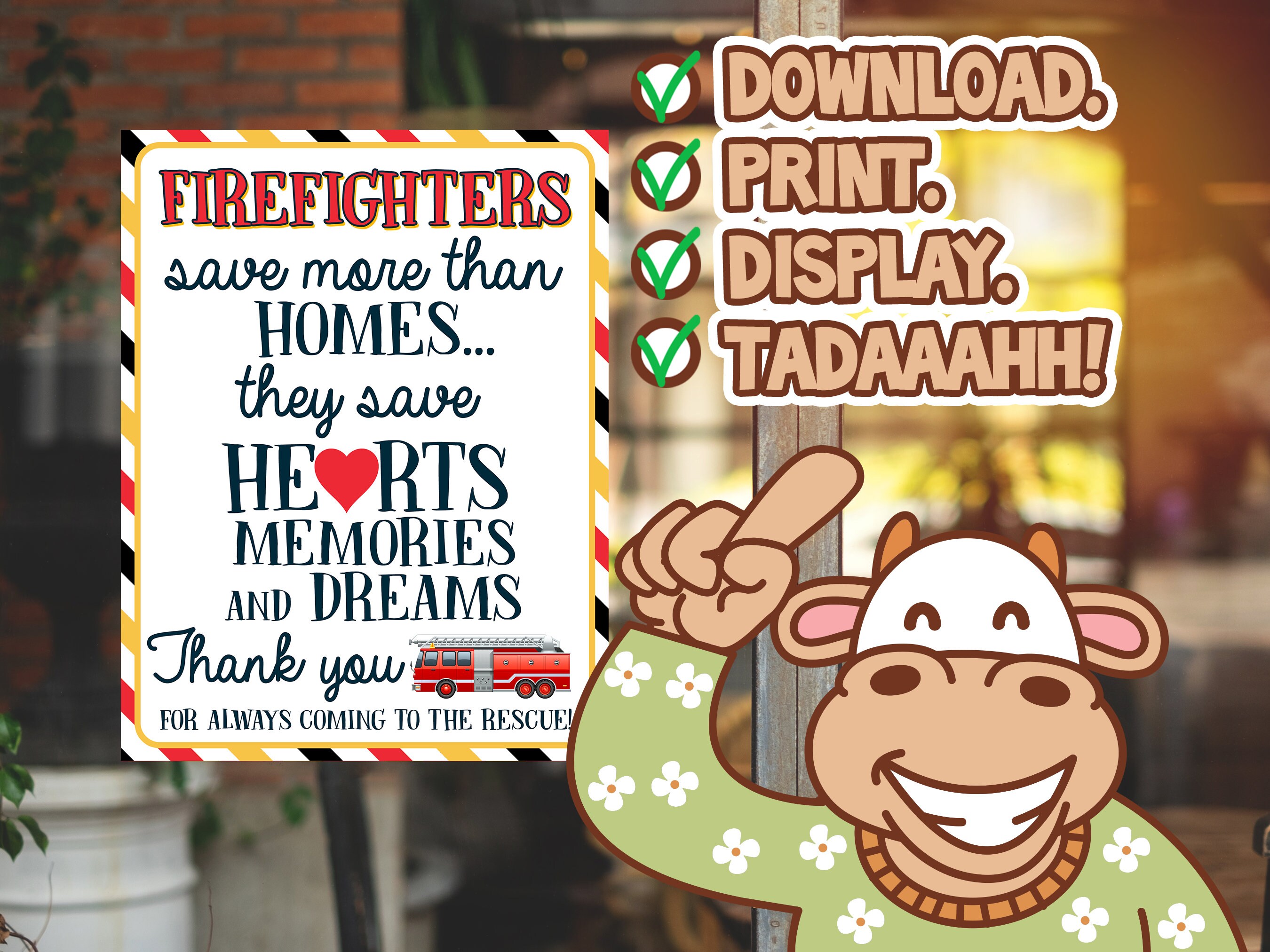 Firefighters Signs Set of 10, Printable Firefighters Poster ...