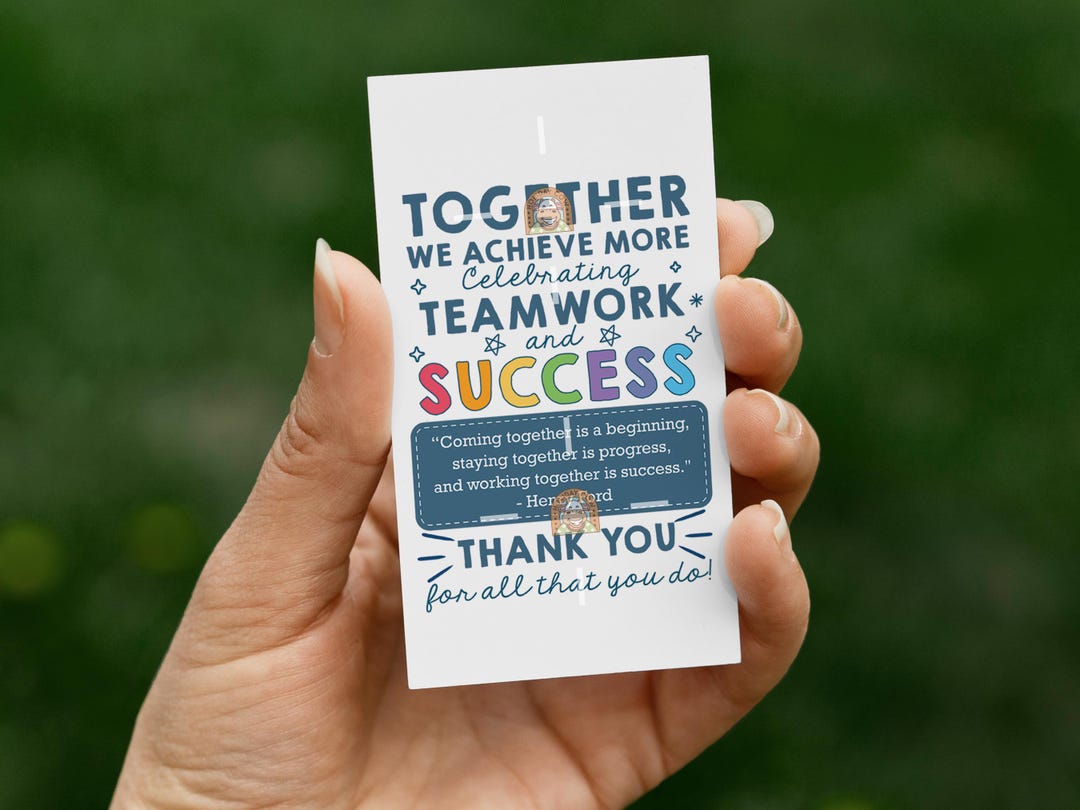 Team Appreciation Gift Tag Printable, Thank You Team Members Gift Tag ...