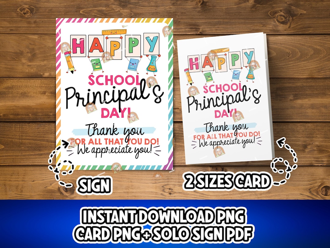 Printable Principal Appreciation Day Gift, School Principal Gift ...