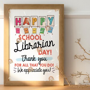 School Librarian Day Gift, Printable School Librarian Day Card, Thank ...