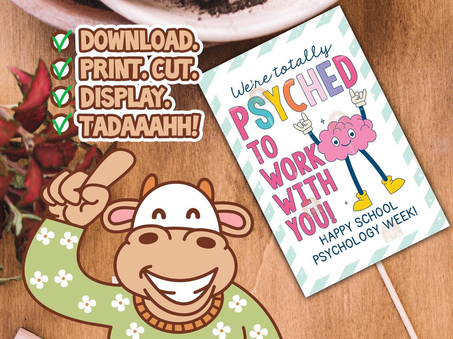 School Psych Tag, Printable School Psychologist Gift Tag, Thank You ...