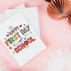 First Day of School Card, Back to School Card Printable, Preschool 1st ...