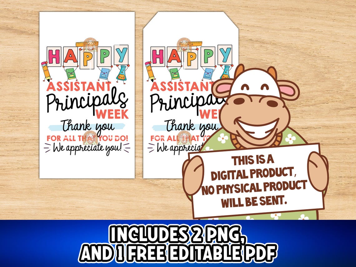 Assistant Principals Week Gift Tag Printable, Assistant Principal Week ...