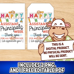 Assistant Principals Week Gift Tag Printable, Assistant Principal Week ...