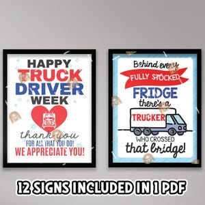 Truck Driver Appreciation Week Signs Printable, Truck Driver ...