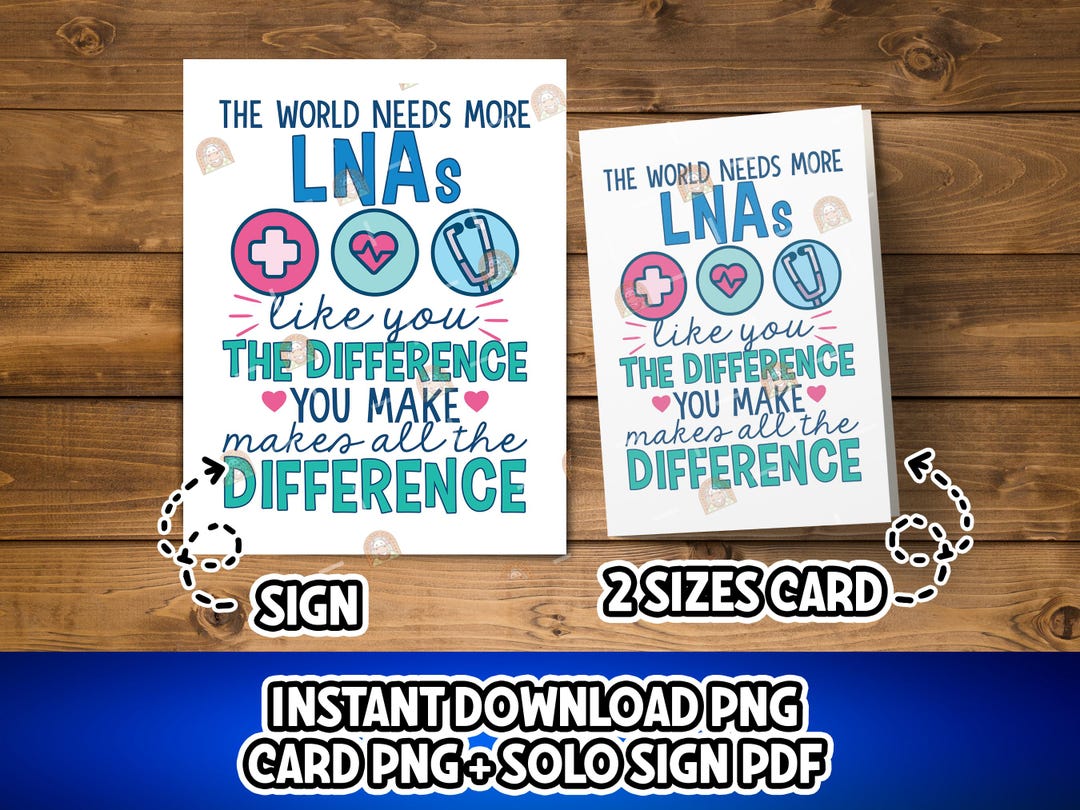 LNA Gift, Lna Card Printable, Thank You LNA Appreciation Sign, LNA Week ...