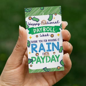 Funny Payroll Week Gift Tags Printable, National Payroll Week Tags ...