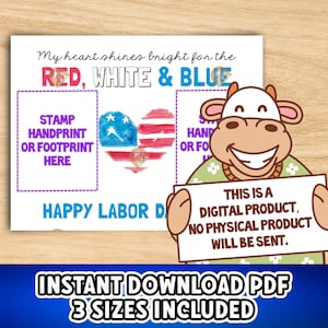 Labor Day Handprint Craft, Printable USA Labor Day Handprint Art Craft ...
