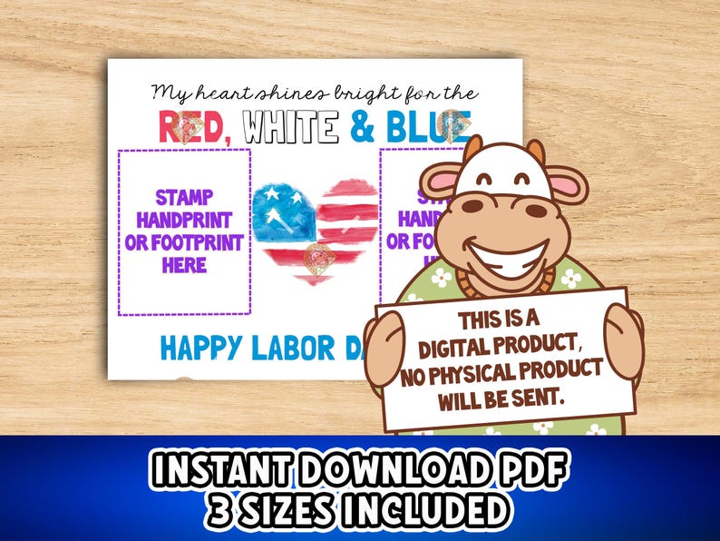 Labor Day Handprint Craft, Printable USA Labor Day Handprint Art Craft ...