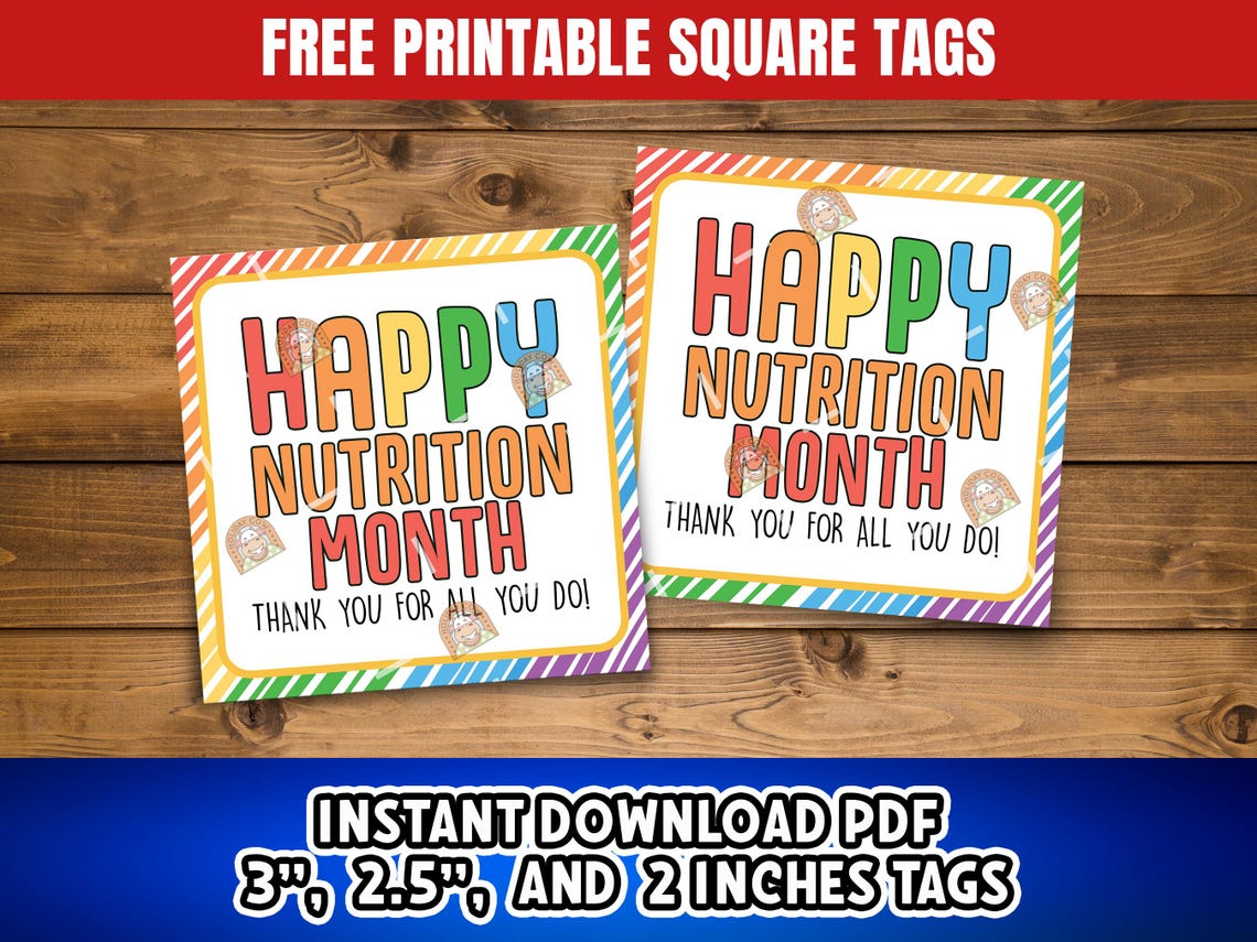 Nutrition Month Signs Printable, School Nutrition Month Décor ...