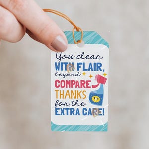 EVS Week Gift Tag Printable, Housekeeping Gift Tag, National Custodian ...