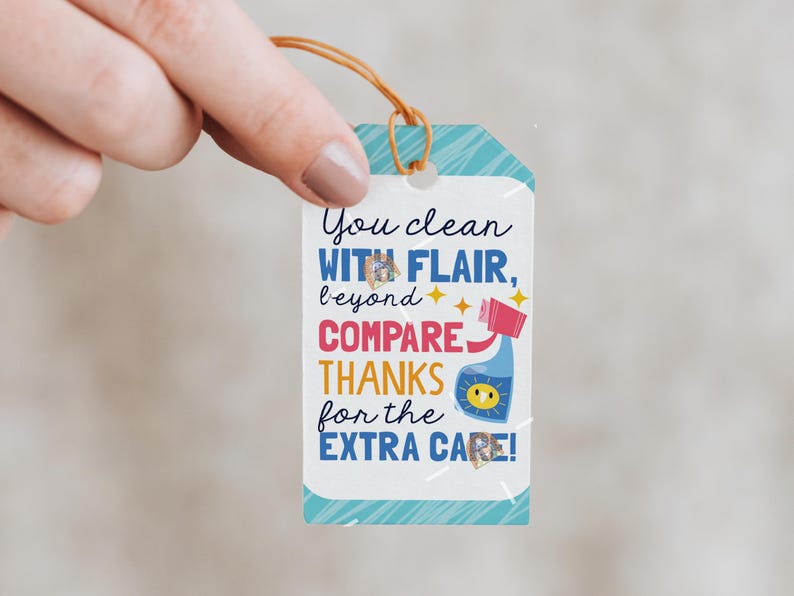 EVS Week Gift Tag Printable, Housekeeping Gift Tag, Housekeeping ...