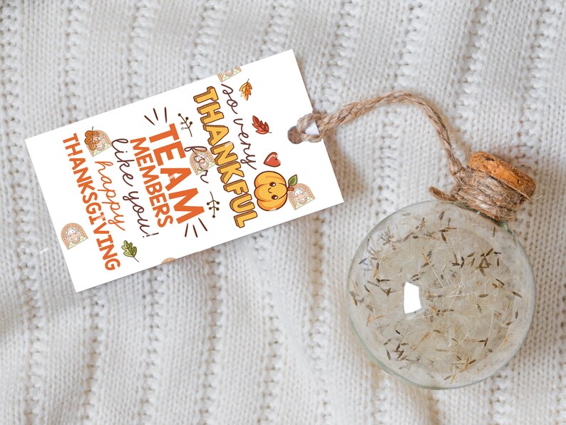 Thanksgiving Coworker Thank You Gift Tag, Printable Thanksgiving Favors ...