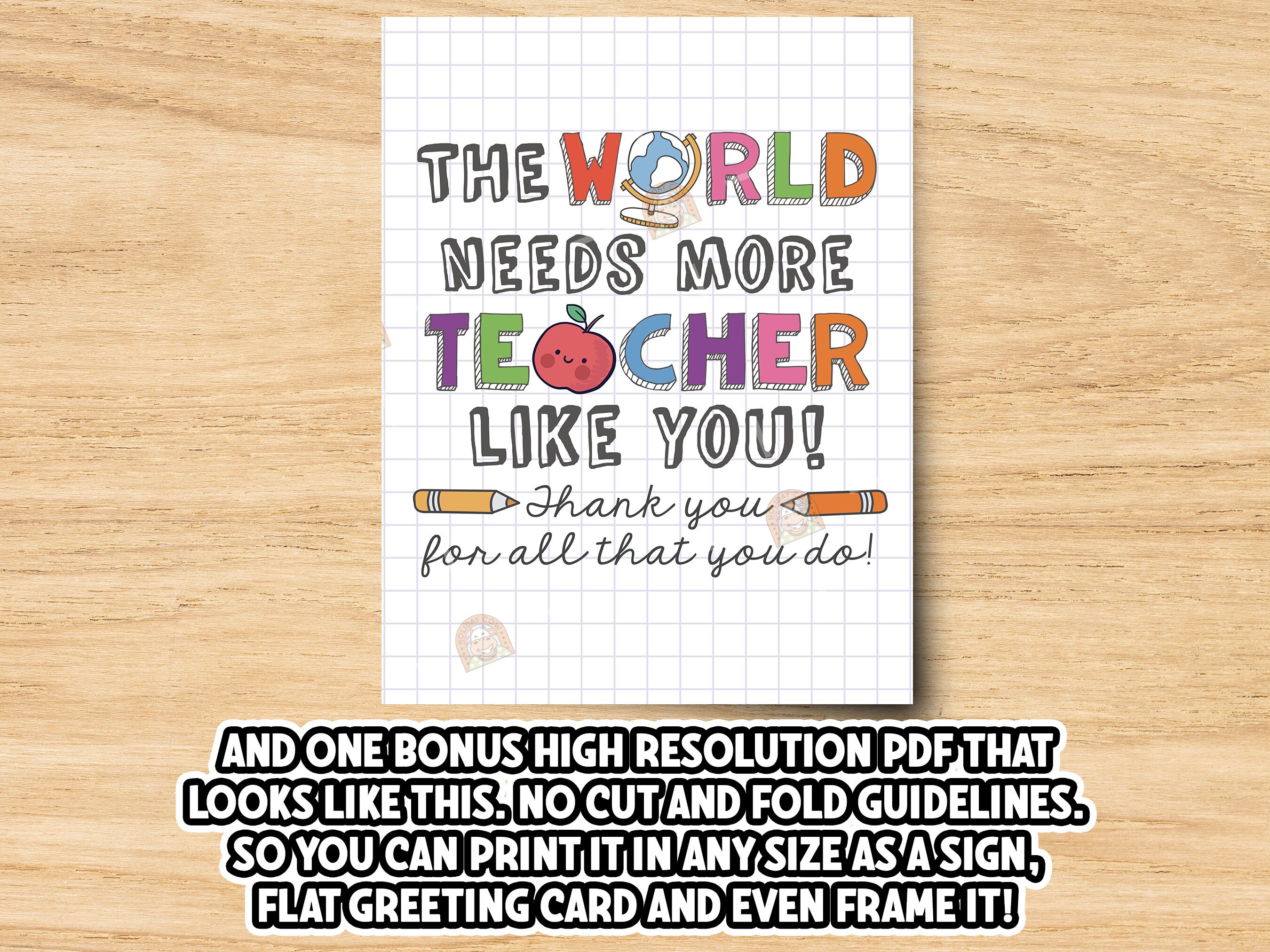 Teacher Appreciation Card, Teacher Appreciation Gift Printable, Teacher ...