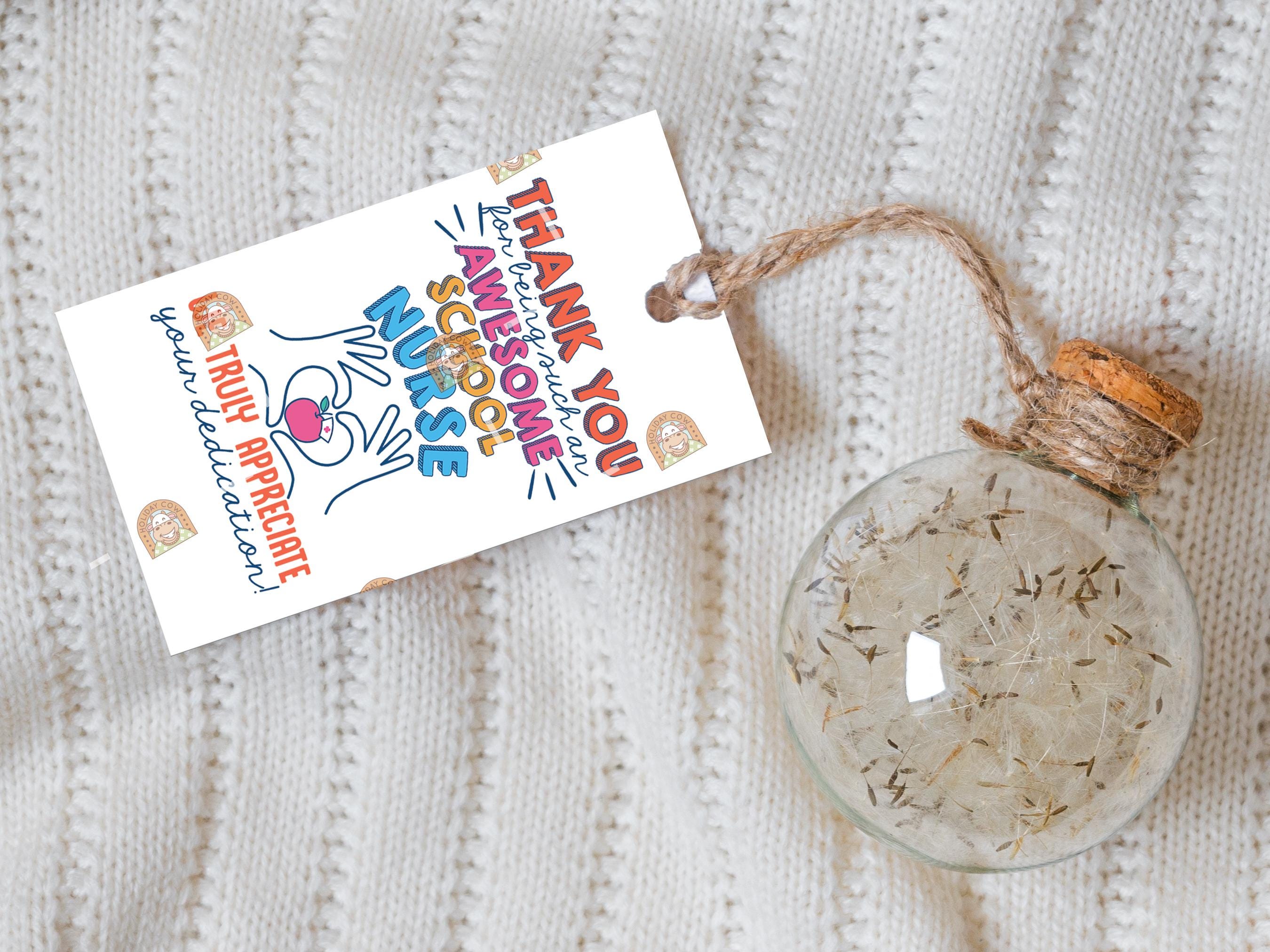 School Nurse Gift Tag, Printable Thank You School Nurse Tag, School ...