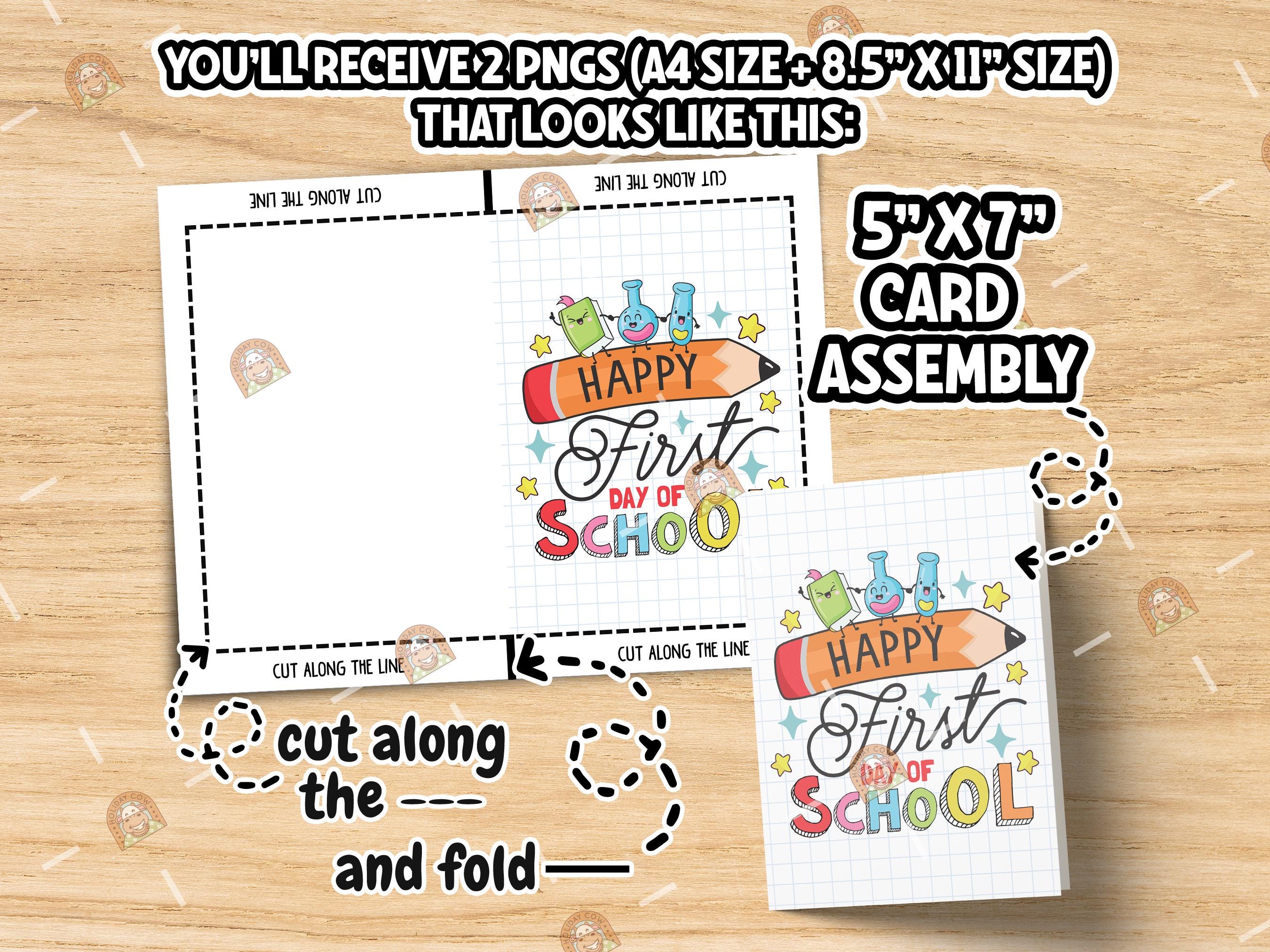 Personalized First Day of School Card Printable, Welcome Back to School ...