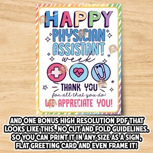 Physician Assistant Week Card Printable, Physician Associate Gift ...