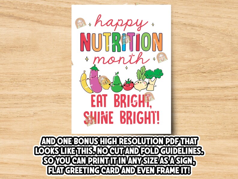 Nutrition Month Sign Printable, School Nutrition Month Décor, Nutrition ...