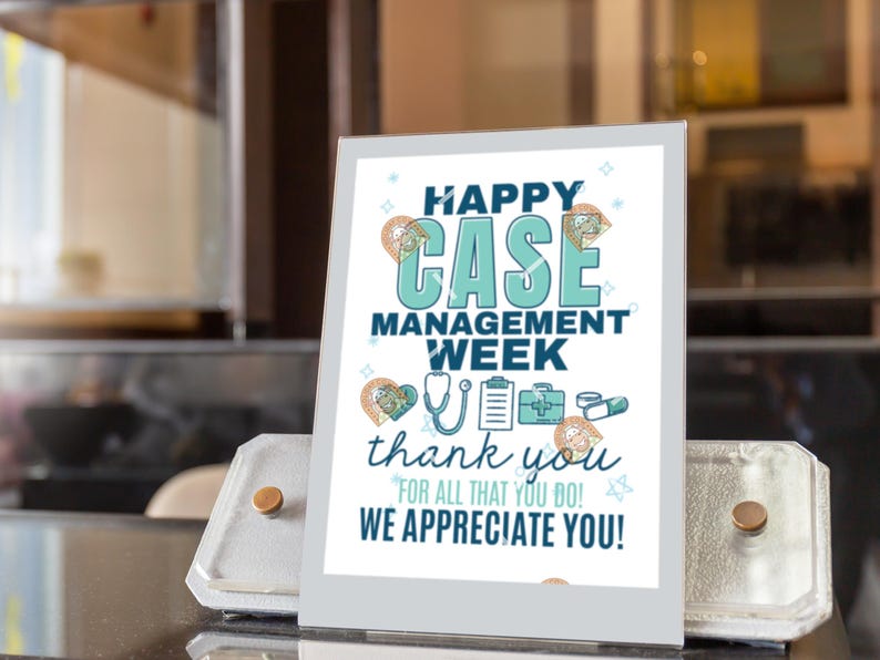 Case Management Week Sign Printable, Case Manager Gift, Thank You Case ...