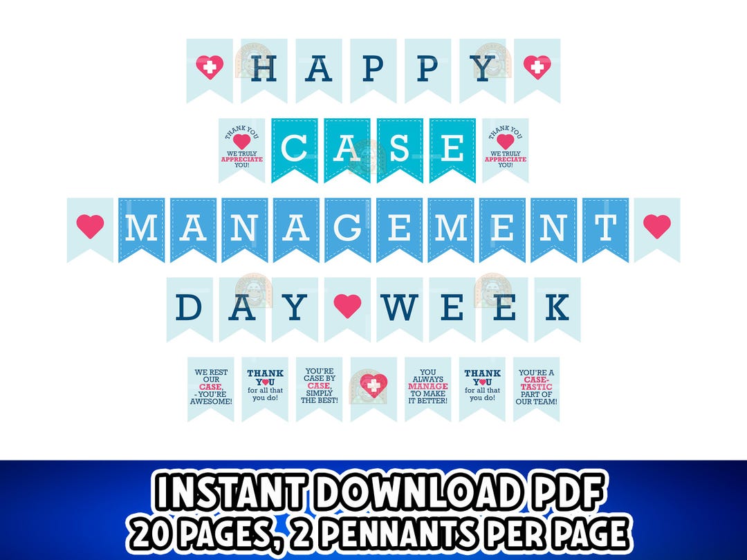 Case Management Week Banner Printable, Case Manager Gift, Thank You ...