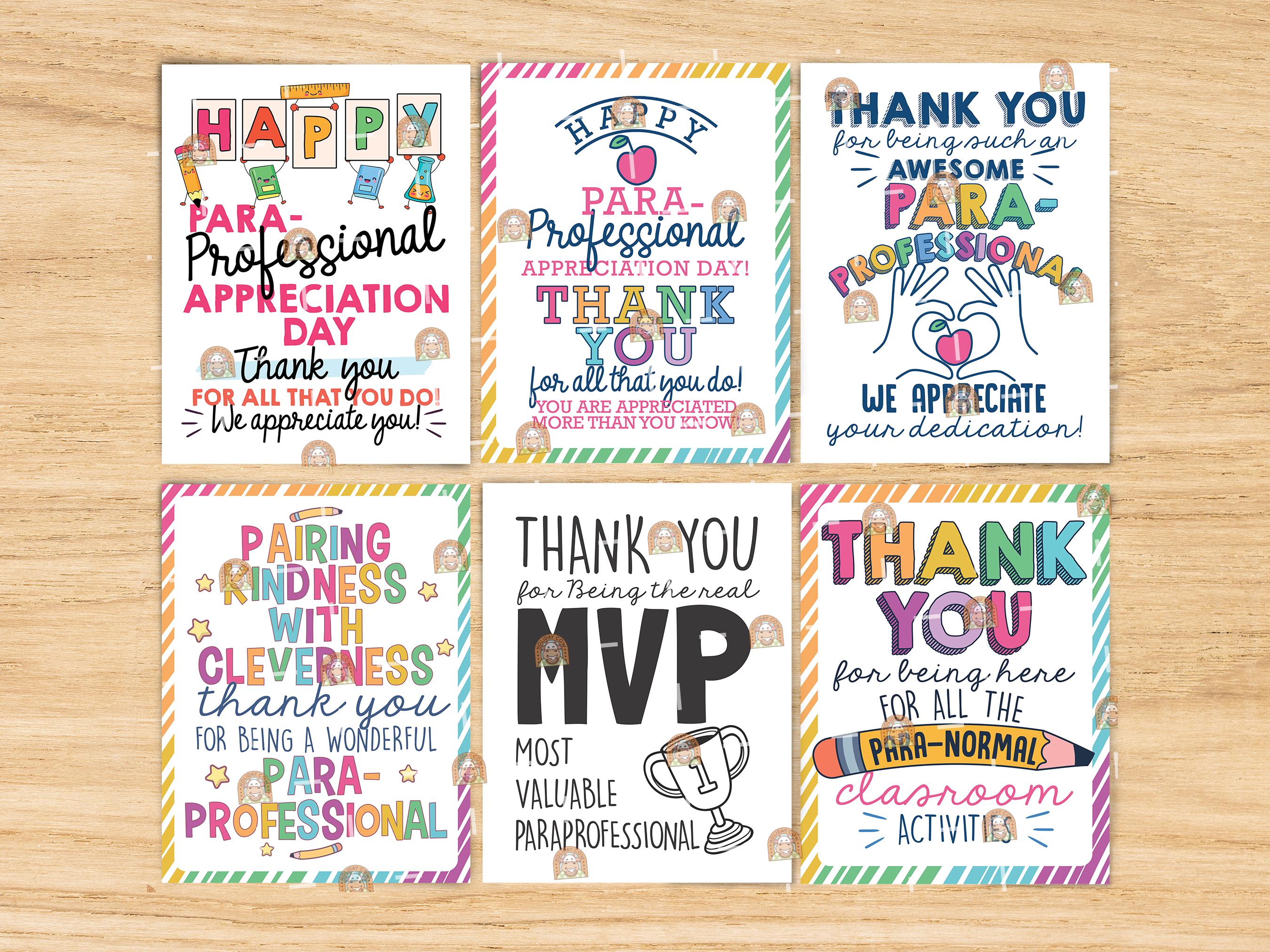Paraprofessional Day Signs Printable, Paraprofessionals Gift, Thank You ...