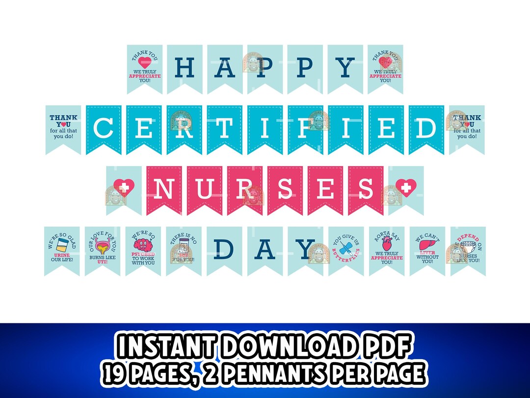 Certified Nurses Day Banner Printable, Certified Nurse Gift, Certified ...