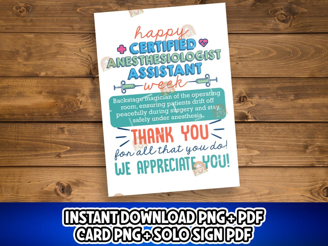 CAA Week Gift, Printable CAA Week Card, National Certified ...