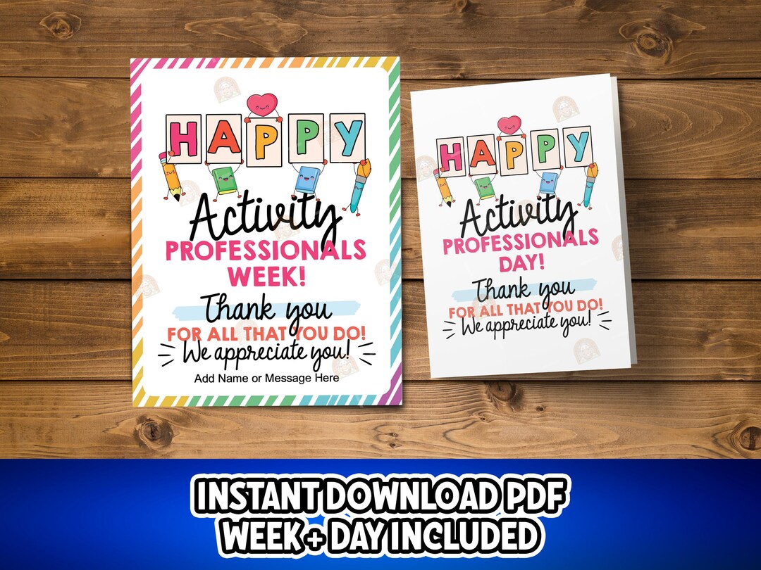 Activity Professionals Week Card, Activity Professionals Gifts ...