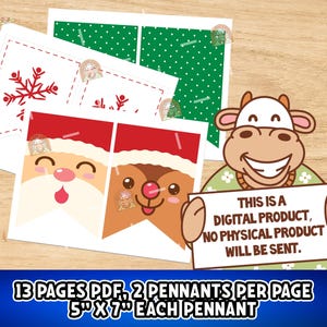 Merry Christmas Banner Printable, Xmas Banner for Christmas Decor ...