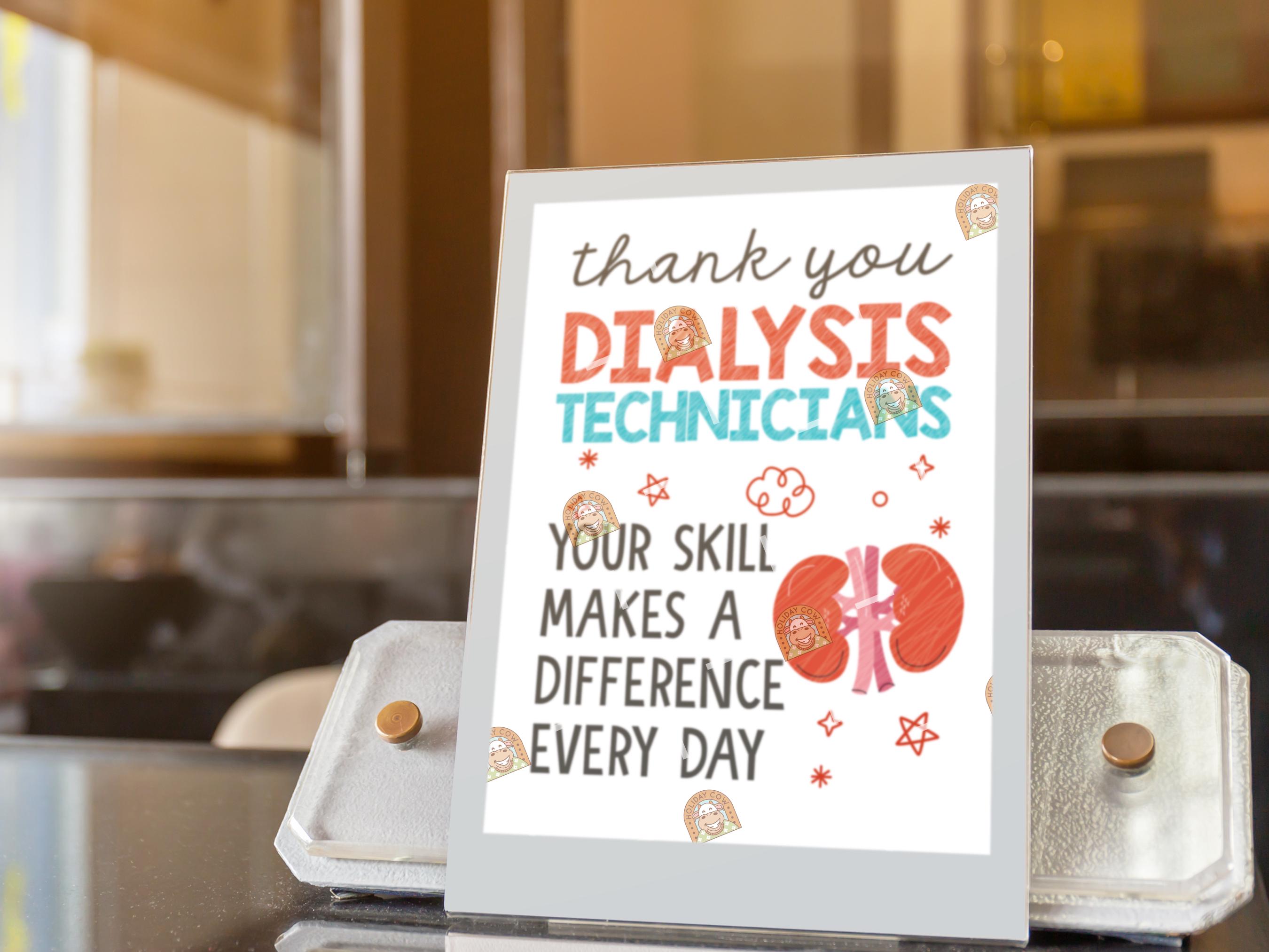Dialysis Tech Gift, Dialysis Tech Week Printable Sign, Dialysis ...