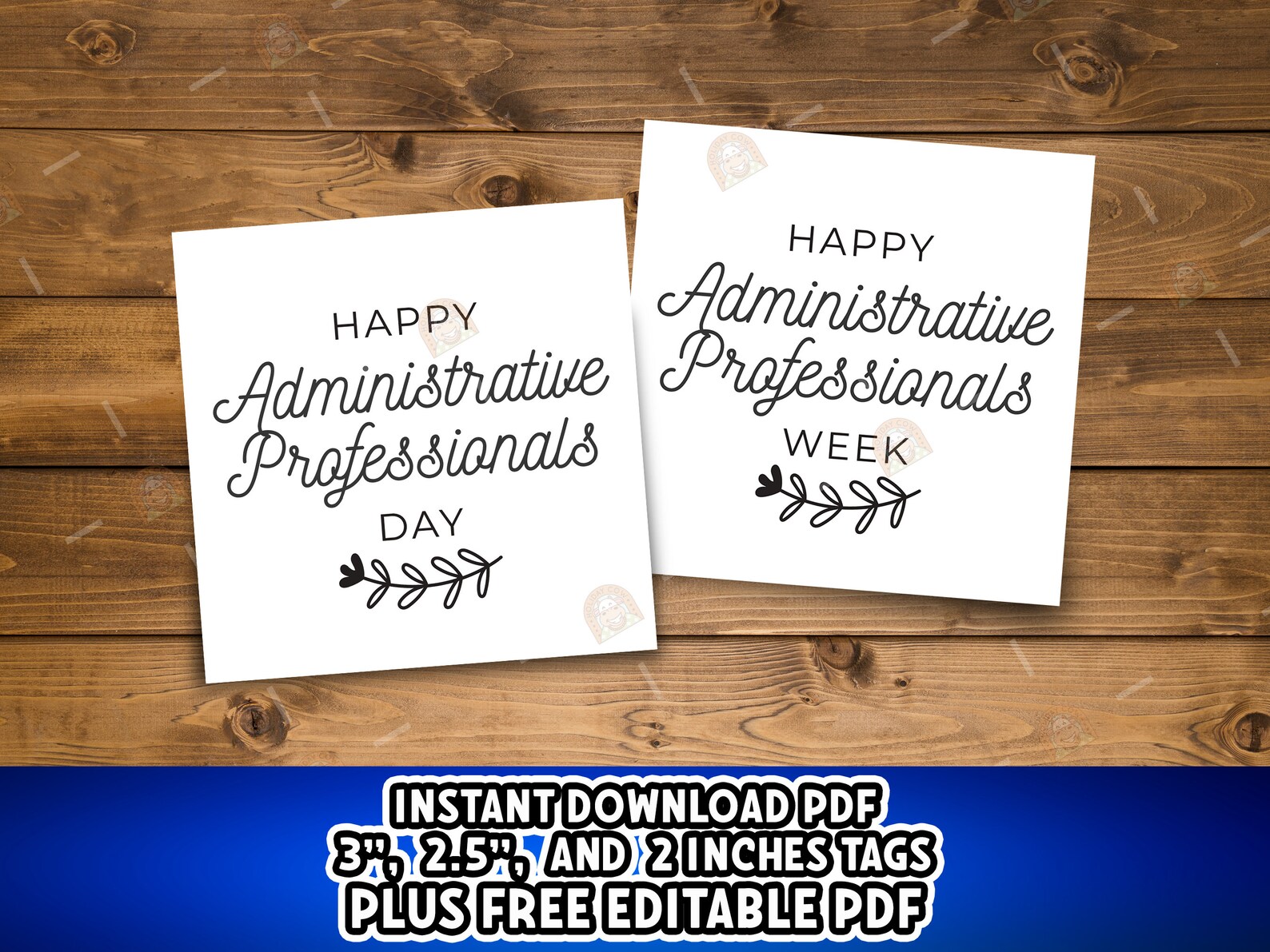 Administrative Professionals Day Tag Printable, Elegant Administrative ...