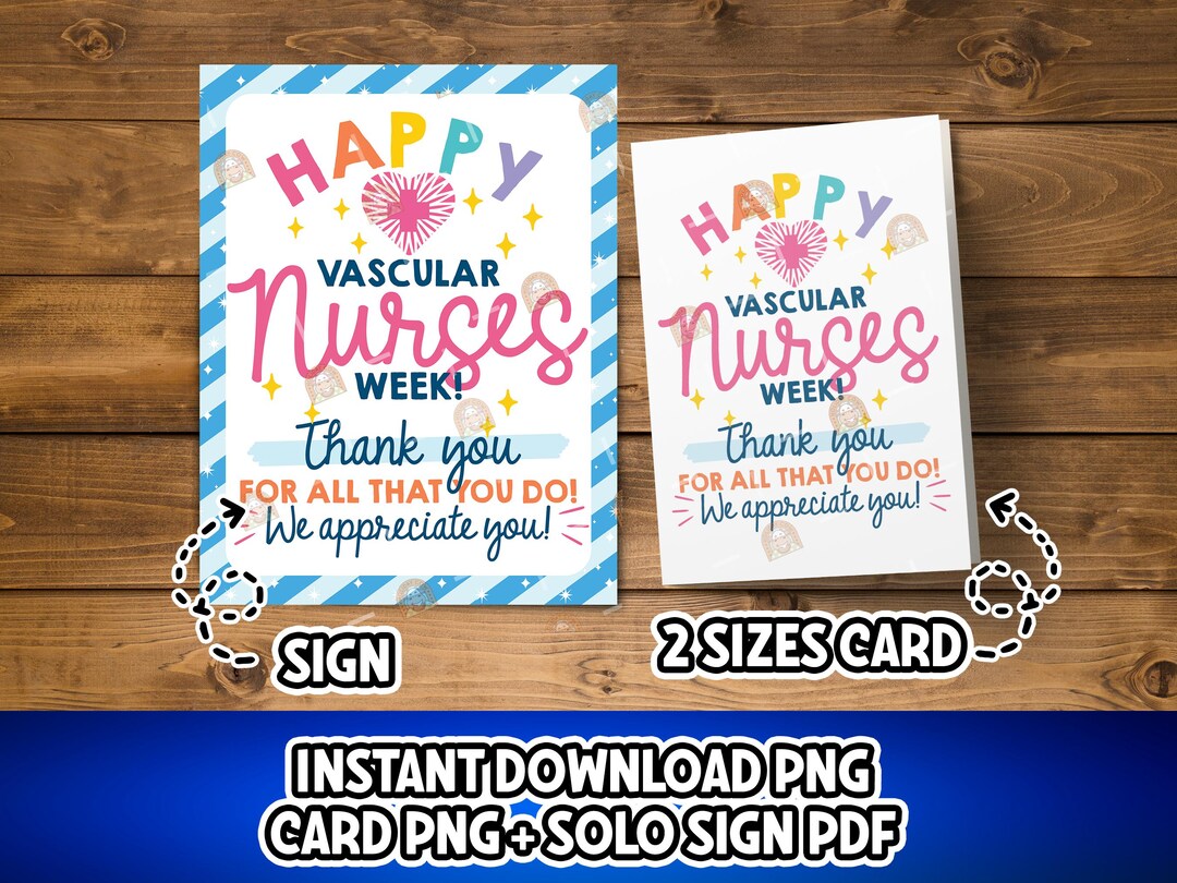 Vascular Nurses Week Sign, Printable Vascular Nurses Week Gift, Society ...