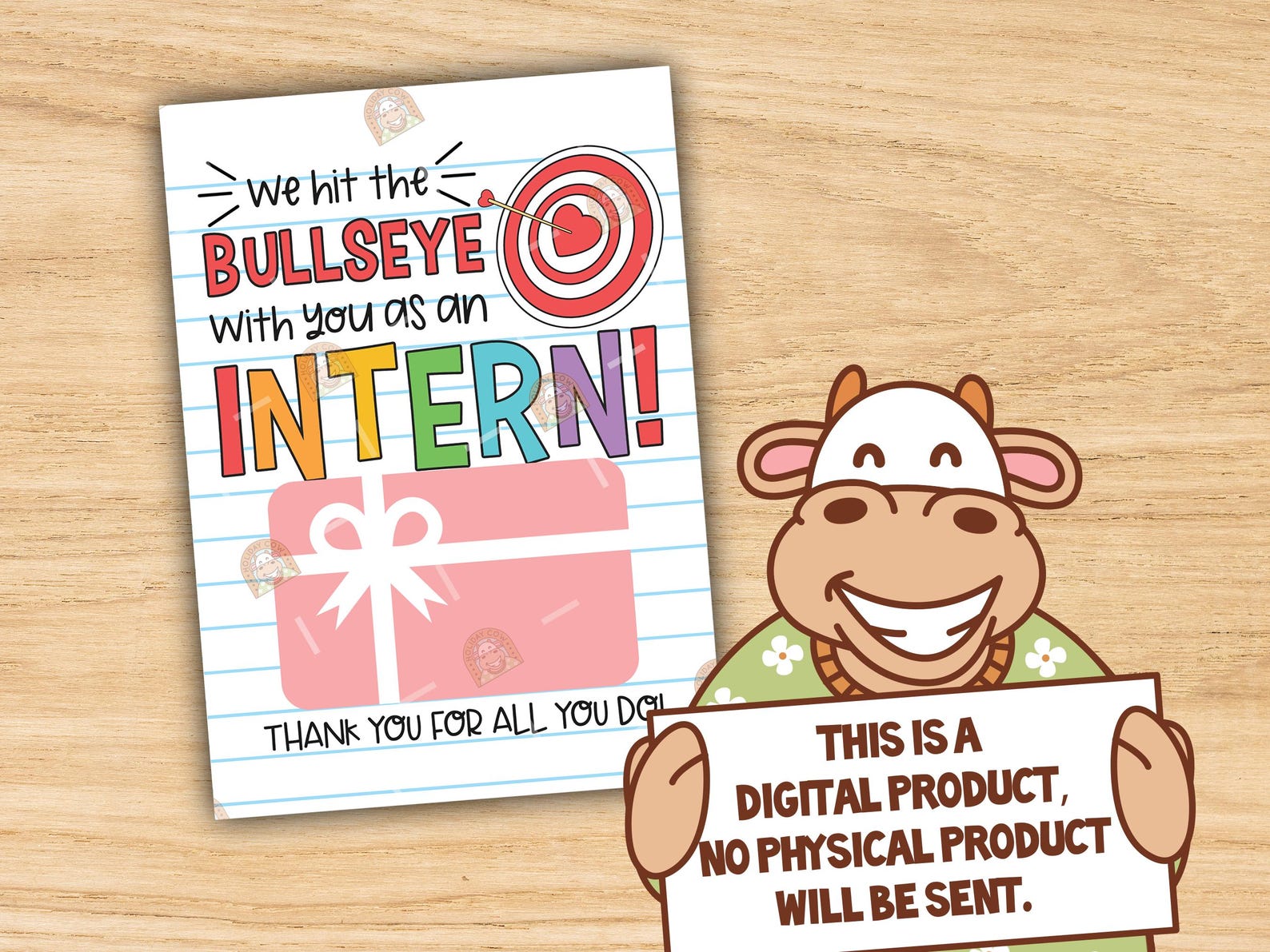 Intern Gift Card Holder, Printable Target Gift Card Holder, Intern ...