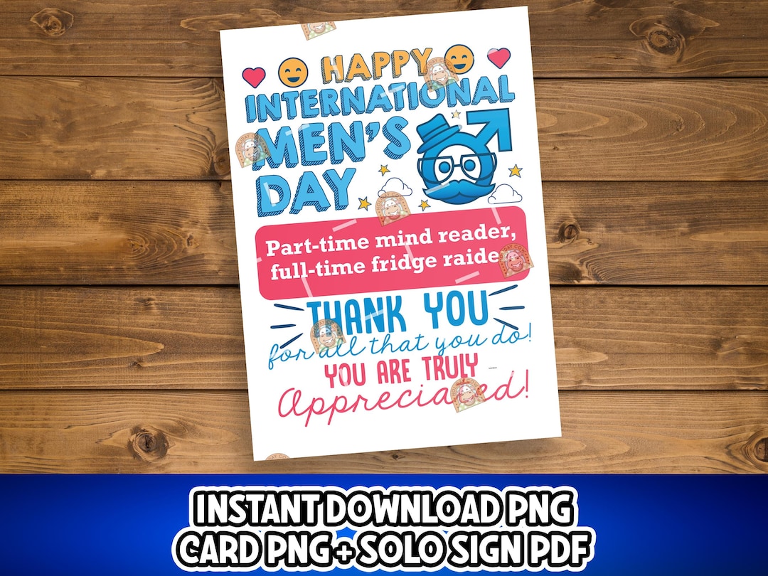 International Men’s Day Card Printable, Happy Men’s Day Sign, Men’s Day ...
