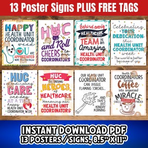 Health Unit Coordinator Week Signs Printable, HUC Week Poster, HUC Week ...
