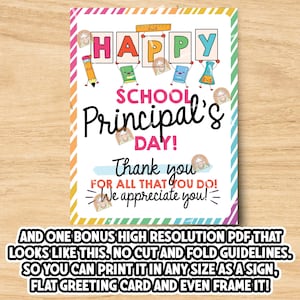 Printable Principal Appreciation Day Gift, School Principal Gift ...