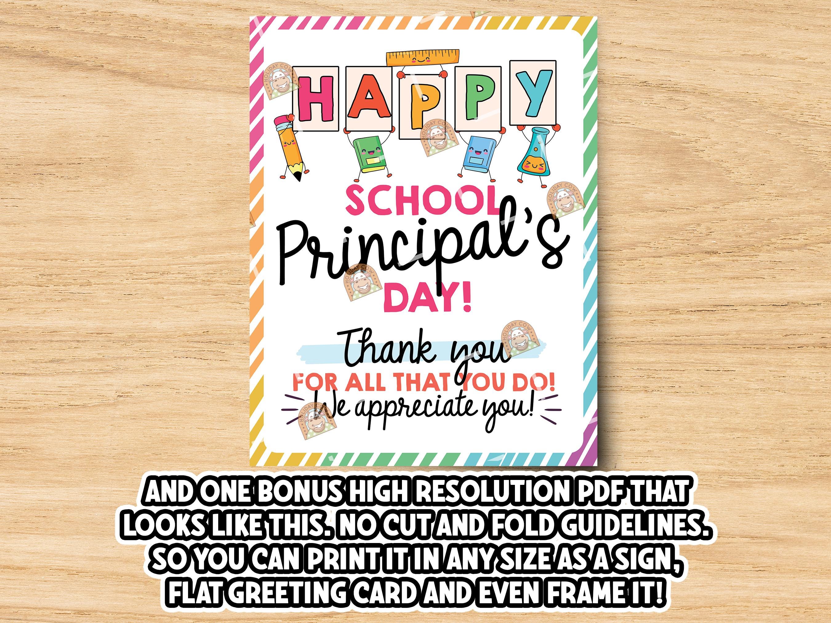Printable Principal Appreciation Day Gift, School Principal Gift ...