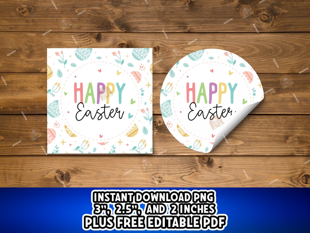 Easter Tags Printable, Pastel Easter Cookie Tags, Happy Easter Day Tag ...