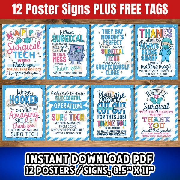 Scrub Tech Appreciation Printables - Etsy