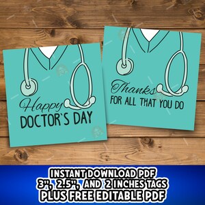 Doctor's Day Tag Printable, Doctor Appreciation Tags, National Doctor's ...
