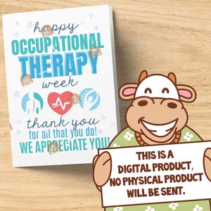 Occupational Therapy Week Card Printable, Occupational Therapists Gift ...