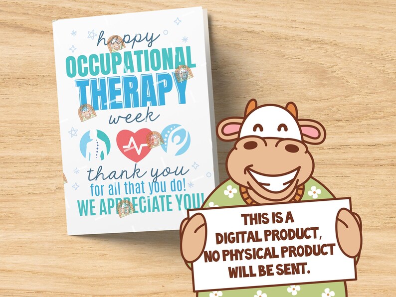 Occupational Therapy Week Card Printable, Occupational Therapists Gift ...