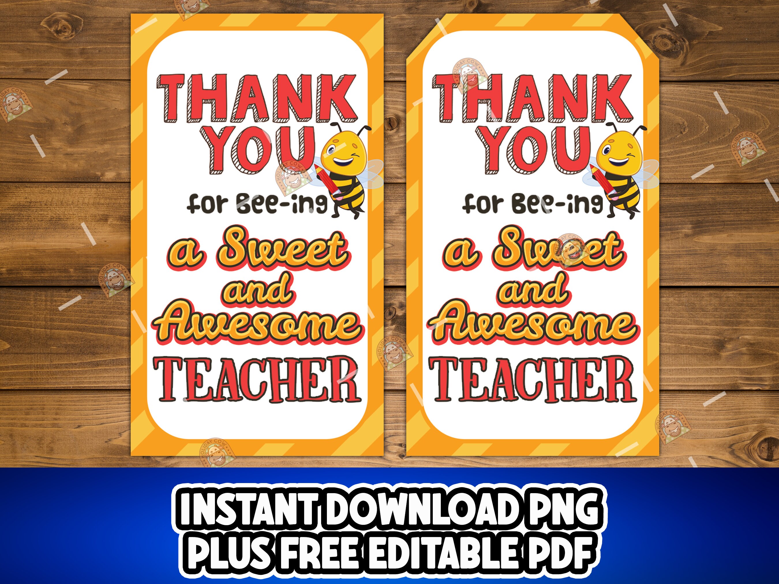 Printable Teacher Appreciation Gift Tag, Thank You for Bee-ing Teacher ...
