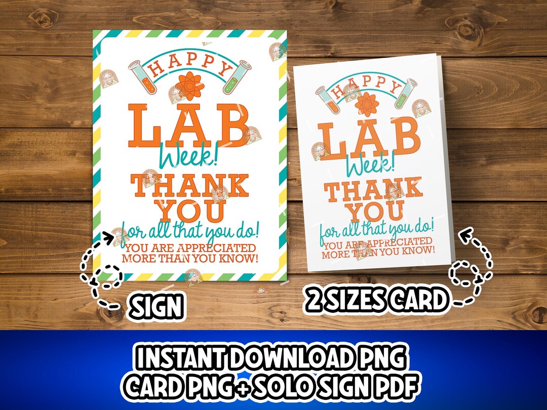 Lab Week Sign Printable, Lab Week Gift, Medical Lab Week Card, Medical ...