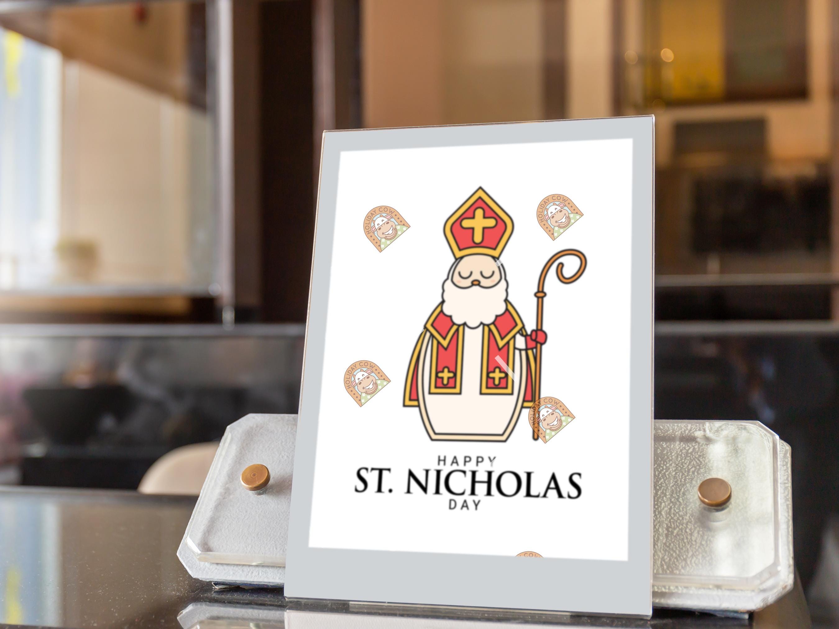 St Nicholas Day Card Printable, Saint Nicholas Day Sign, St. Nicholas ...