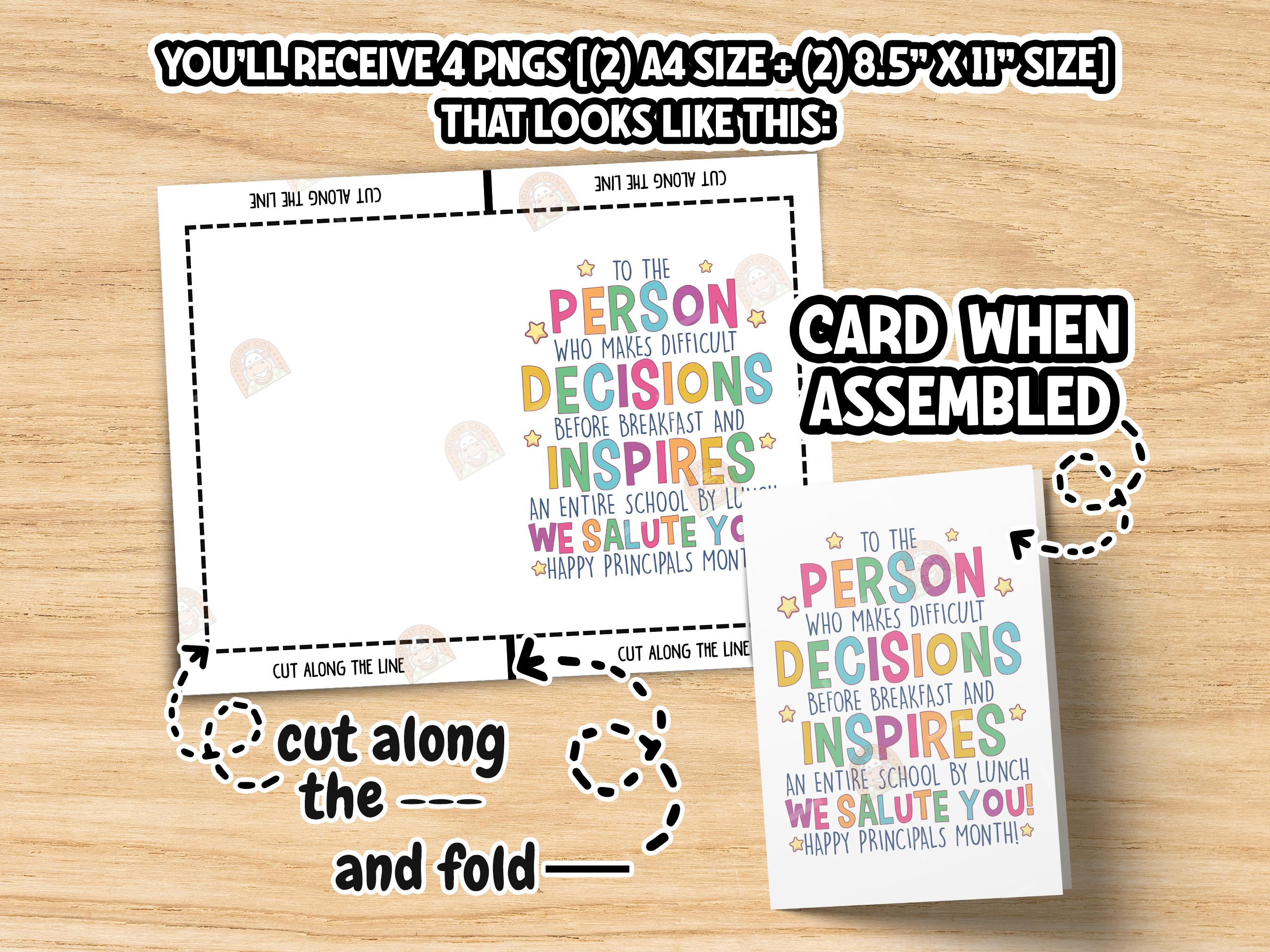 Principals Month Gift, Printable Principal Appreciation Card, School ...