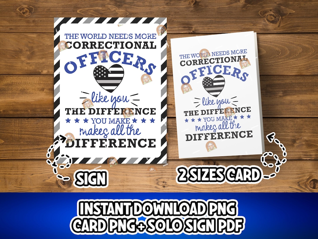 Correctional Officer Gift, Printable Correctional Officer Week Card ...